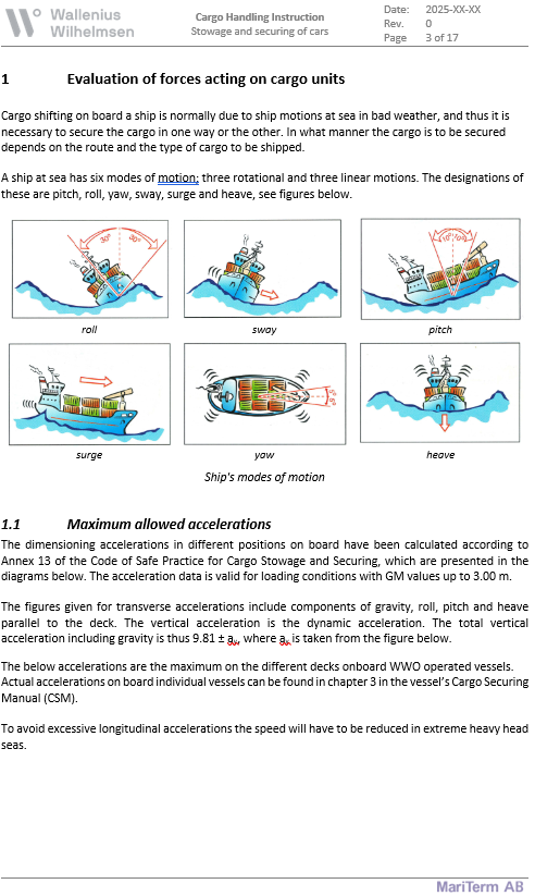 Stowage and securing of cars - MariTerm AB (DRAFT) - Cargo Handling ...
