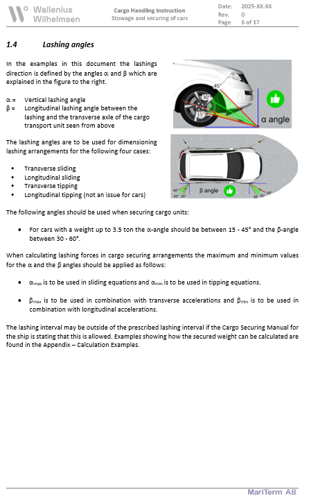 Stowage and securing of cars - MariTerm AB (DRAFT) - Cargo Handling ...