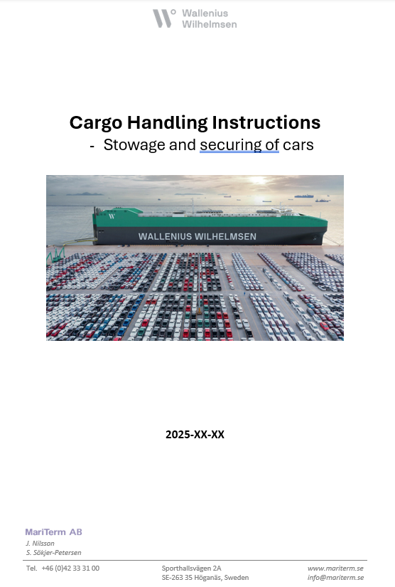 Stowage and securing of cars - MariTerm AB (DRAFT) - Cargo Handling ...
